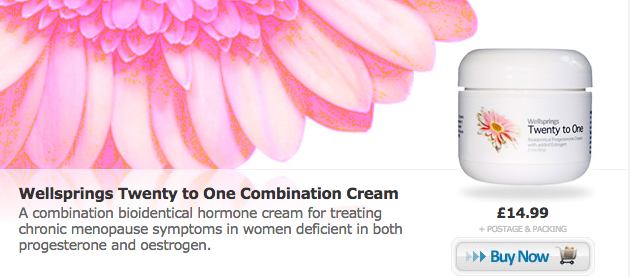 Wellsprings 20-1 Natural Oestrogen and Progesterone Cream - Wellsprings ...